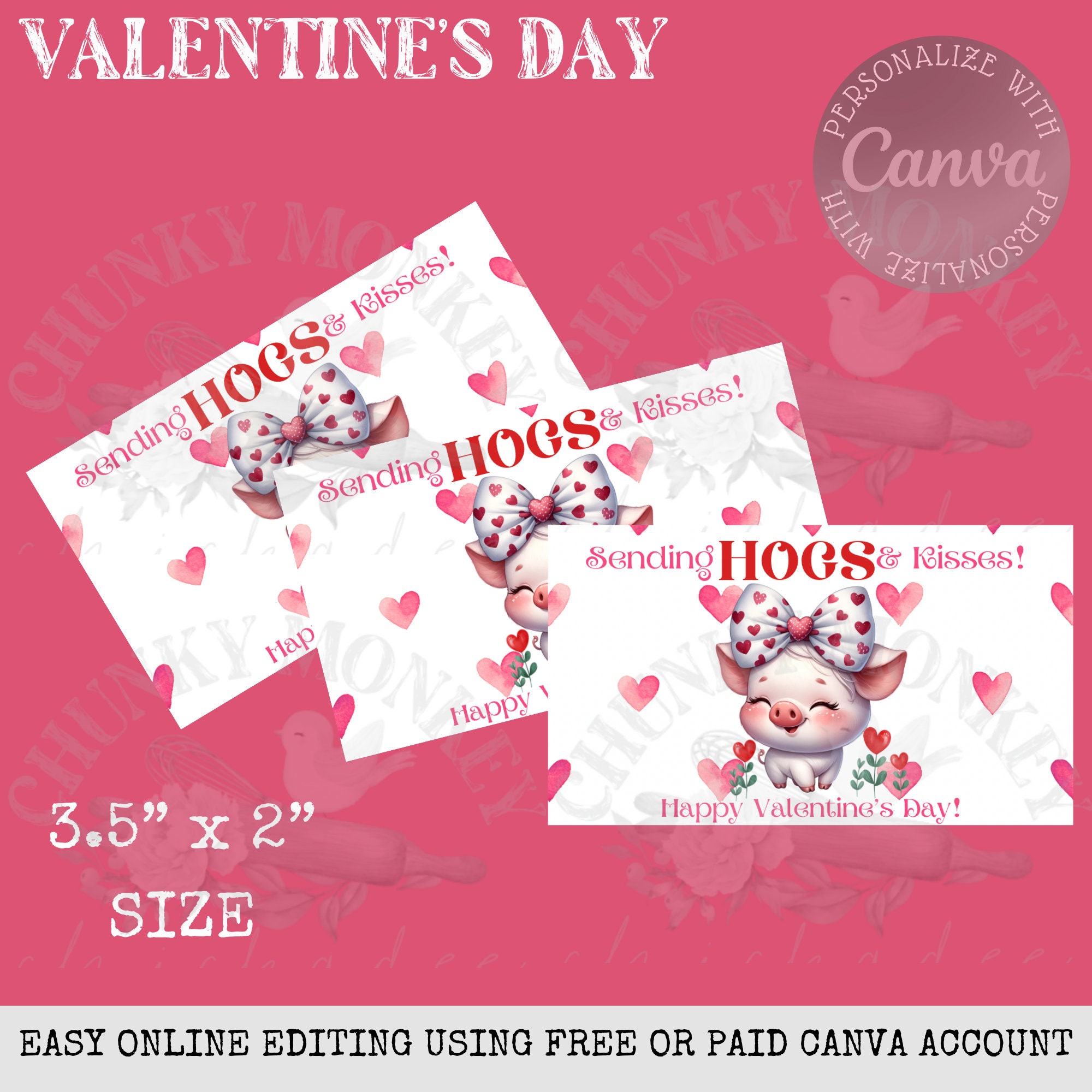 CANVA Editable Valentines Tag, Printable Cookie Tag, Digital Cookie ...