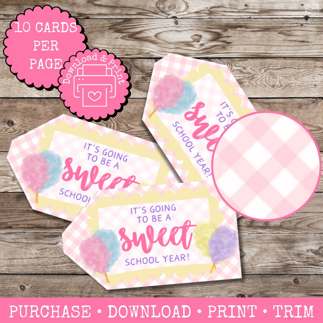 Cotton Candy Cookie Tag, Printable Party Favor Tags, Digital Download ...