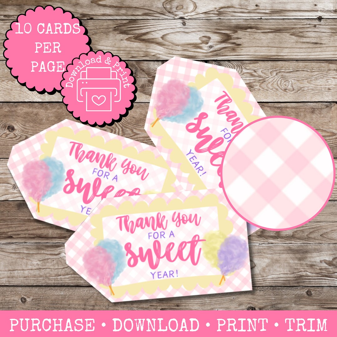 Cotton Candy Cookie Tag, Printable Party Favor Tags, Digital Download ...