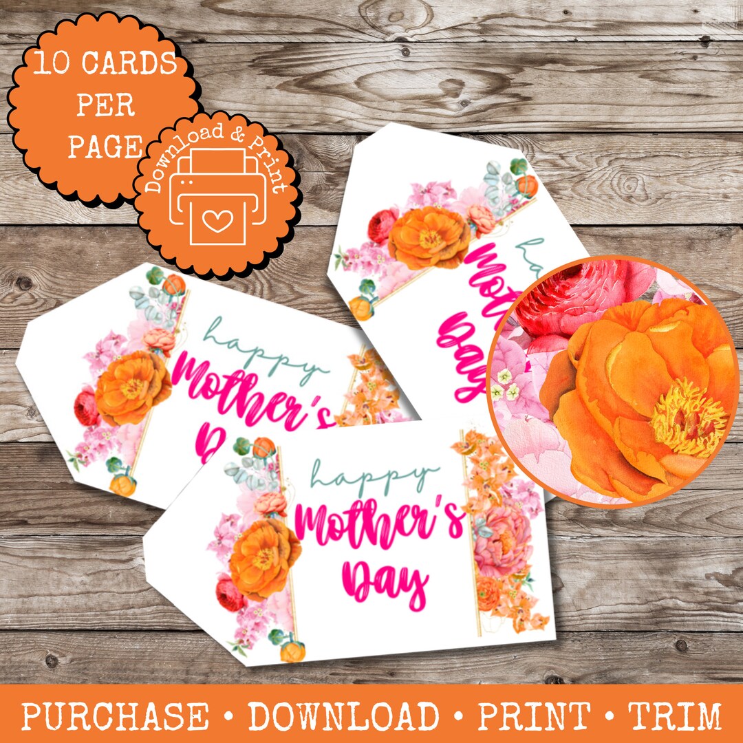 Floral Cookie Tag, Printable Party Favor Tags, Digital Download Tag ...