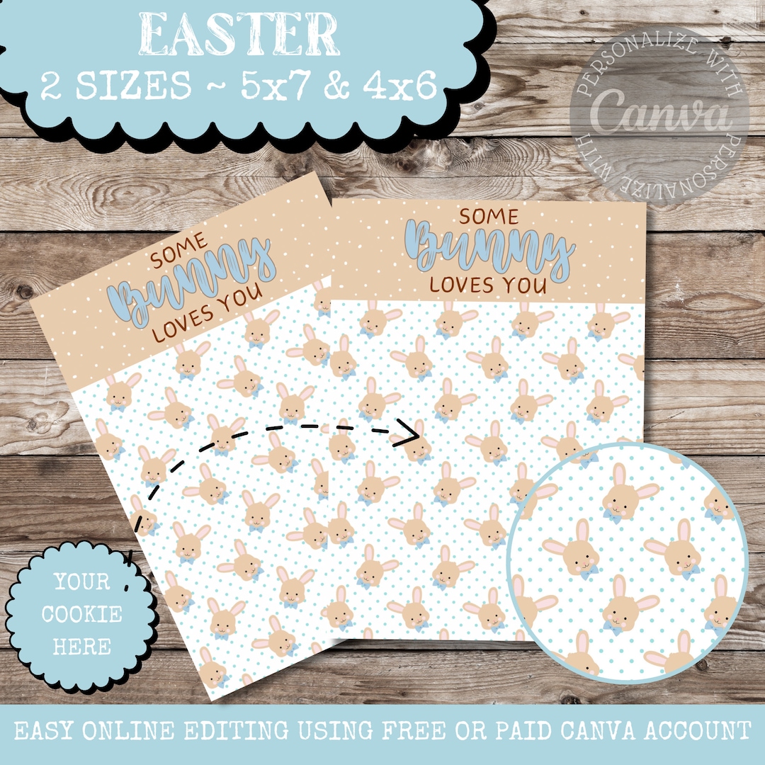 CANVA Editable Easter Cookie Card, Cookie Card, Printable Cookie Card ...