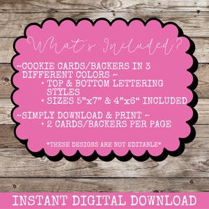 Valentine Gingham Cookie Card, Cookie Card, Printable Cookie Card ...