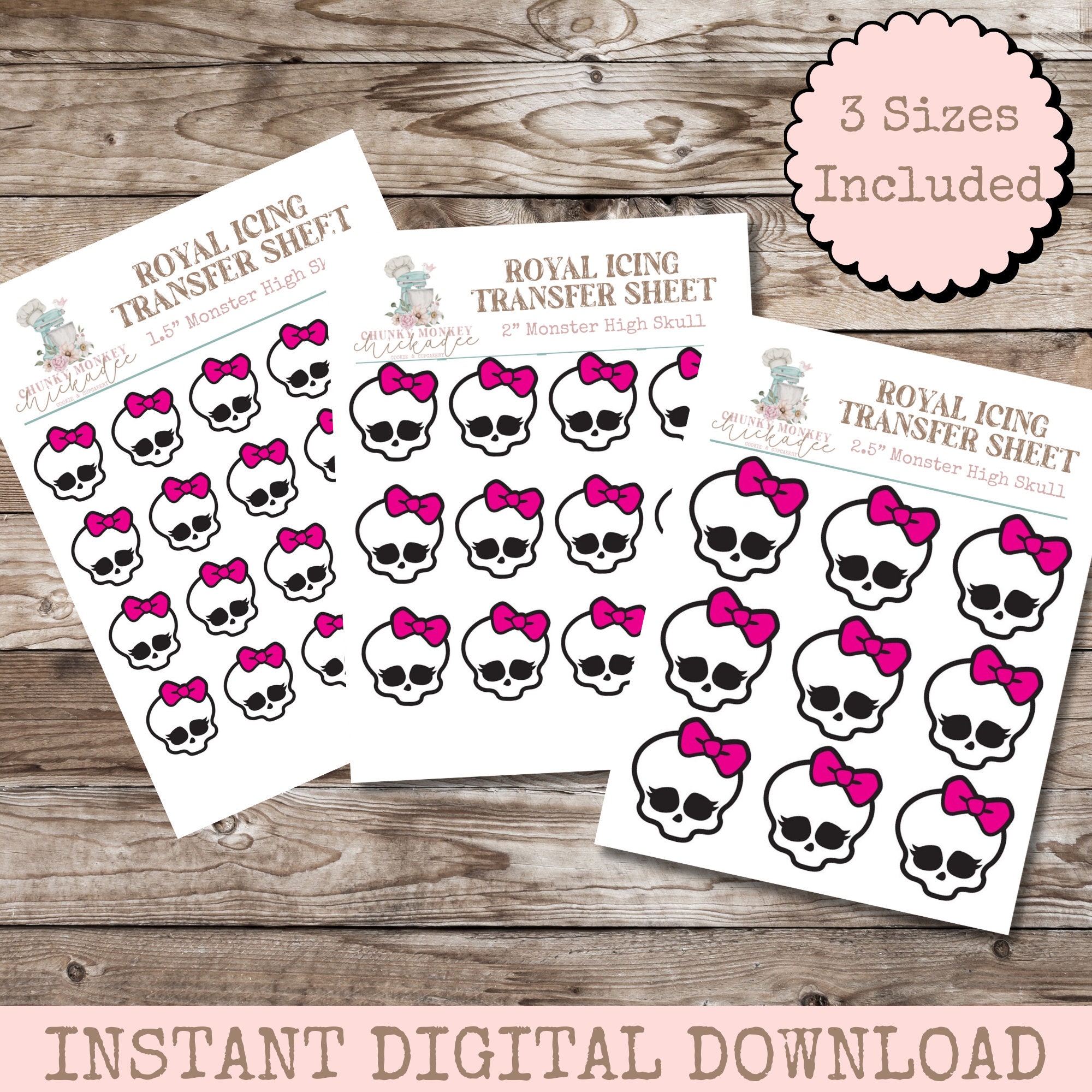 Skull Royal Icing Transfer Sheet, Royal Icing Template, Royal Icing ...