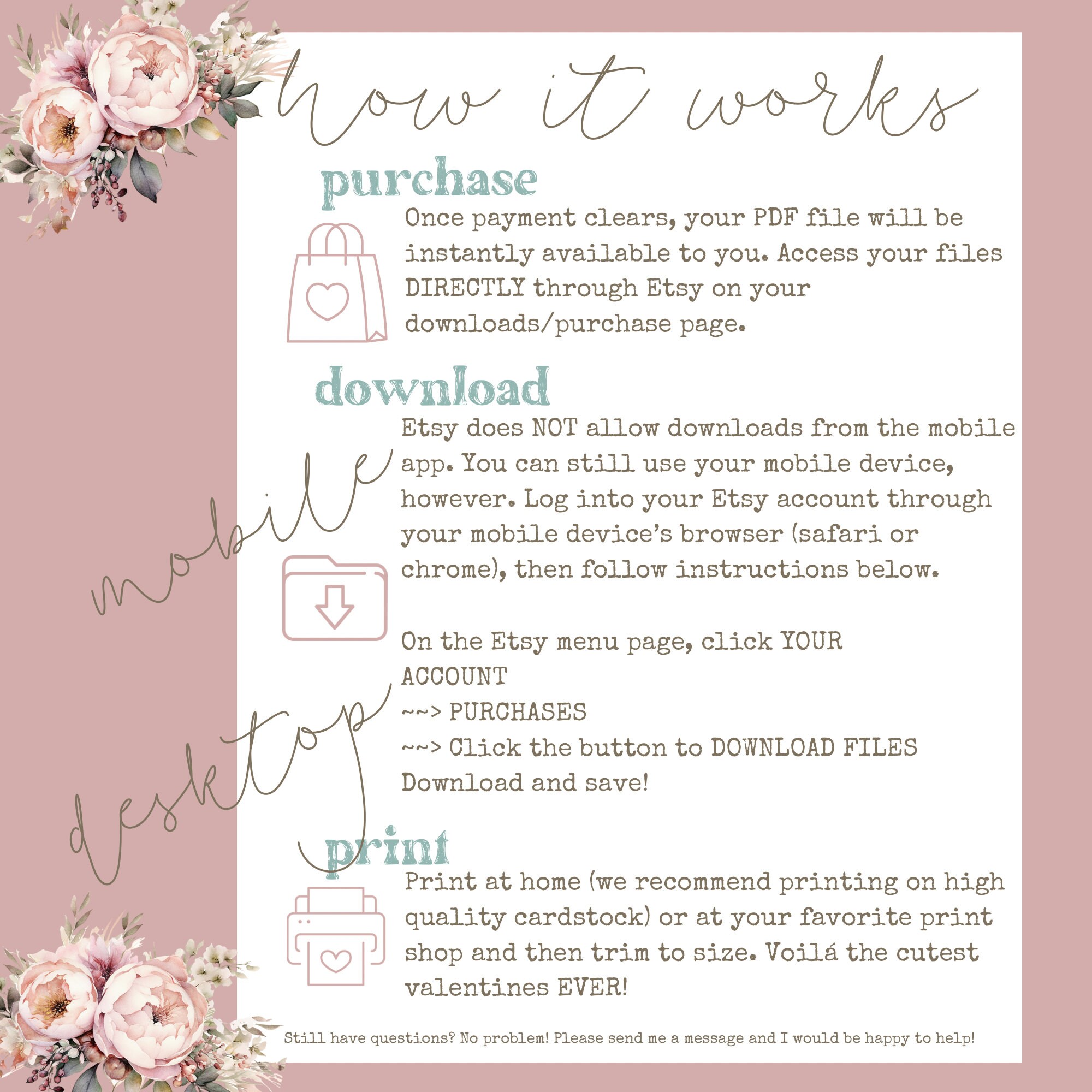 PRINTABLE Valentine Card, Watercolor, Printable Card, Classroom ...