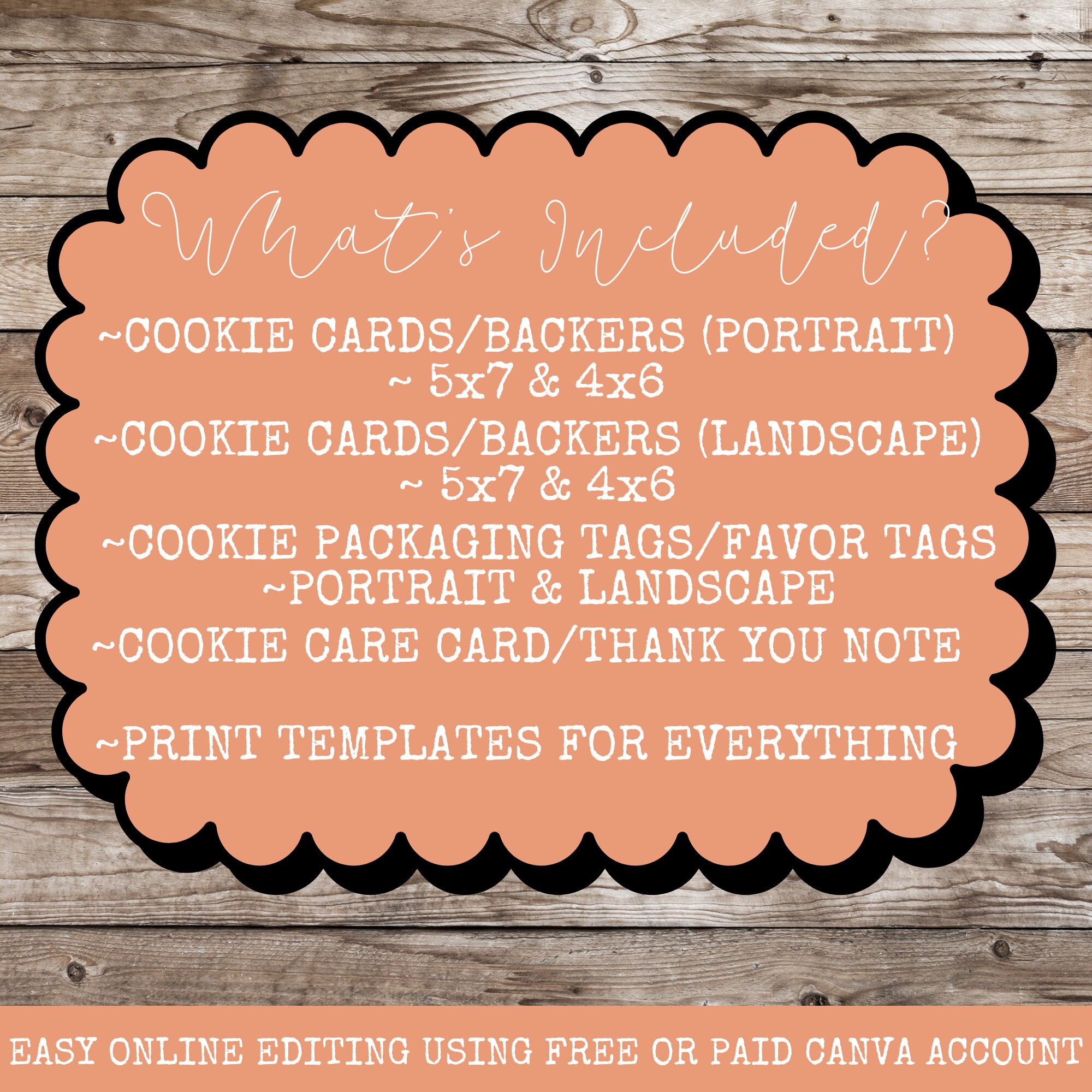 CANVA Editable BUNDLE, Valentine Cookie Care Card, Printable Cookie ...