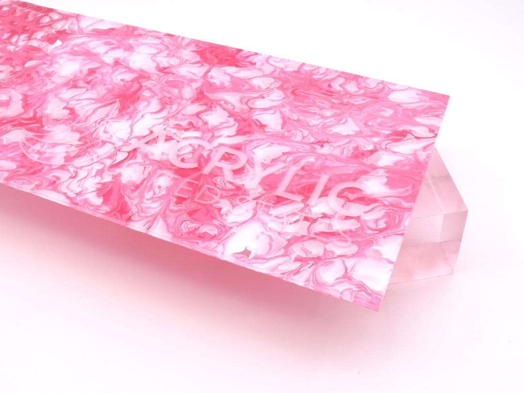 Acrylic Sheet 1/8" Marble Swirl Pink Transparent - Plexiglass Plastic ...