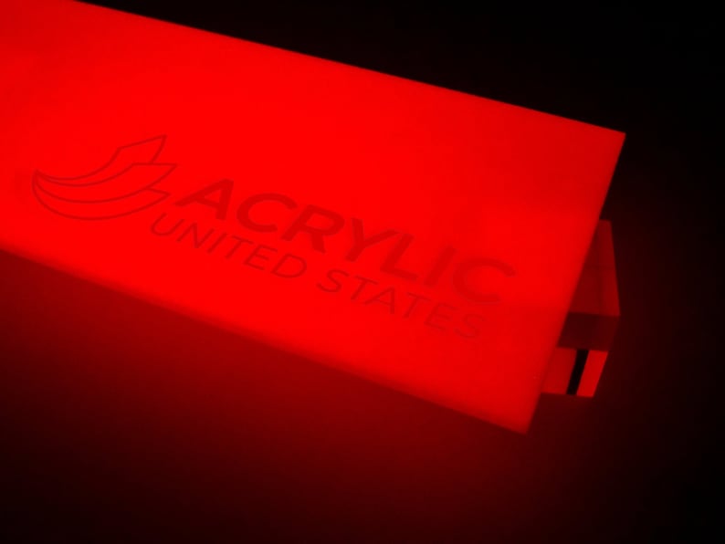 Acrylic Sheet 1/8 Red Glow in the Dark Translucent Plexiglass Plastic ...