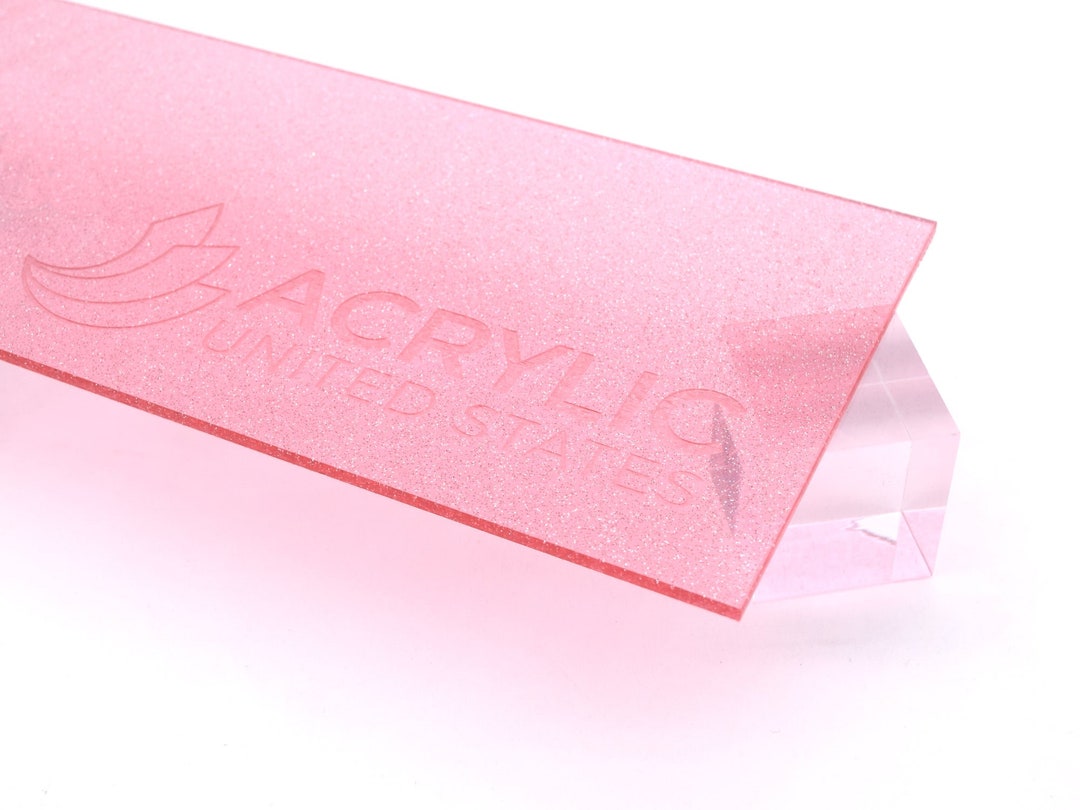 Acrylic Sheet 1/8" Sparkle Pink Transparent - Plexiglass Plastic ...