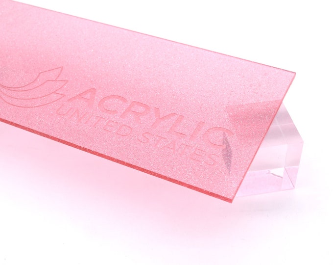 Acrylic Sheet 1/8 Sparkle Pink Transparent Plexiglass Plastic Acrylic ...