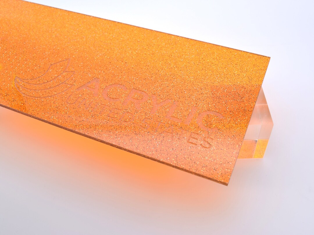 Acrylic Sheet 1/8" Sparkle Amber Transparent - Plexiglass Plastic ...