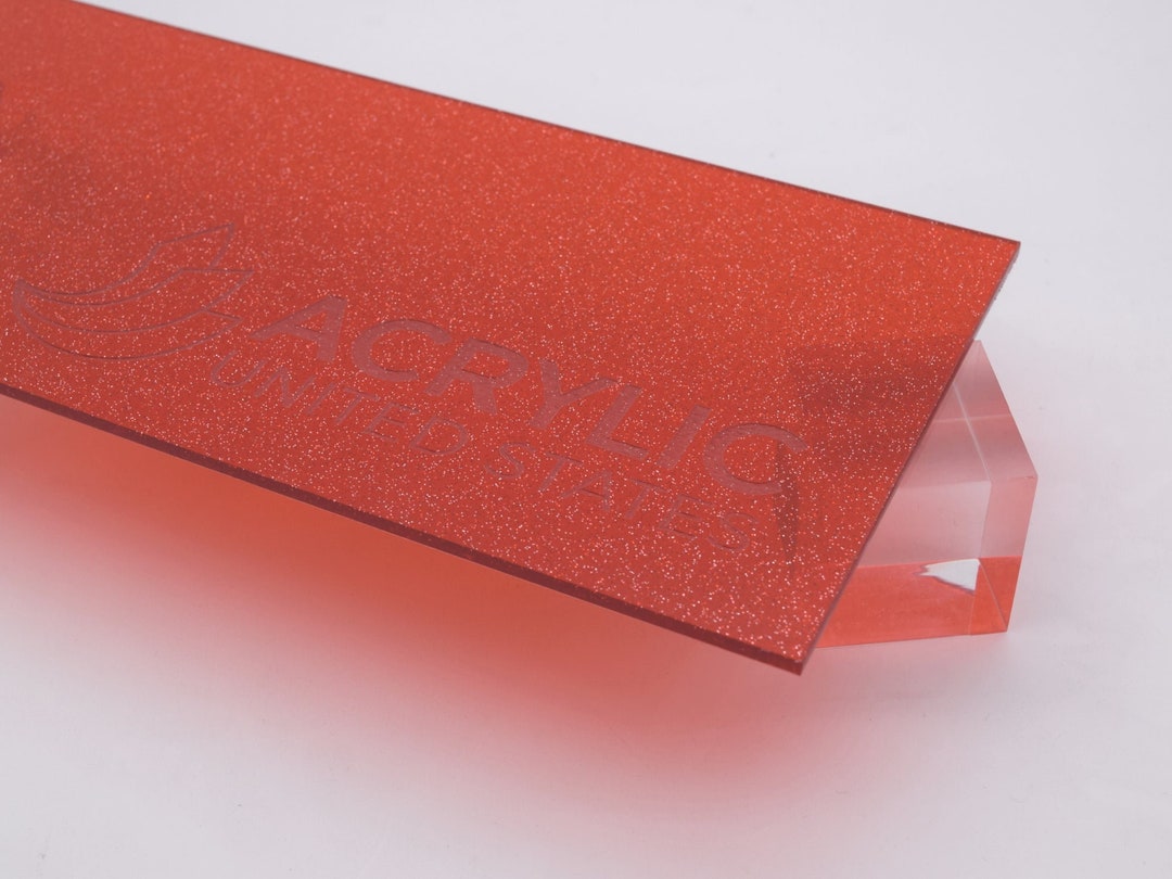 1/8 Sparkle Red Transparent Acrylic Sheet Plexiglass Plastic Acrylic ...
