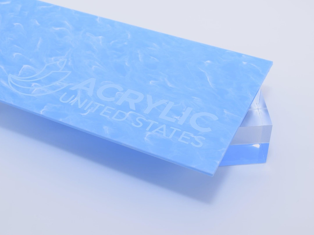 Acrylic Sheet 1/8" Wavy Blue Glossy Marble - Plexiglass Plastic Acrylic ...