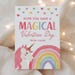 Printable Unicorn Valentine's Day Card, Rainbow Unicorn Valentine Favor ...