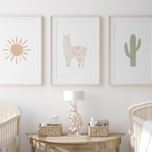 Set of 3 Llama Wall Art Printable Wall Art Digital Download - Etsy