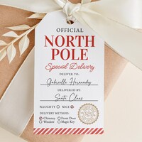Printable Gift Tags, Express Delivery From the North Pole Gift Tags ...