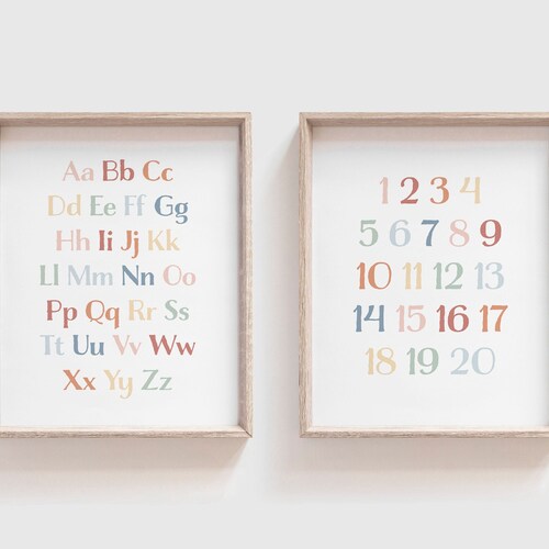 Rainbow Alphabet Poster Handwriting Chart Print Educational - Etsy