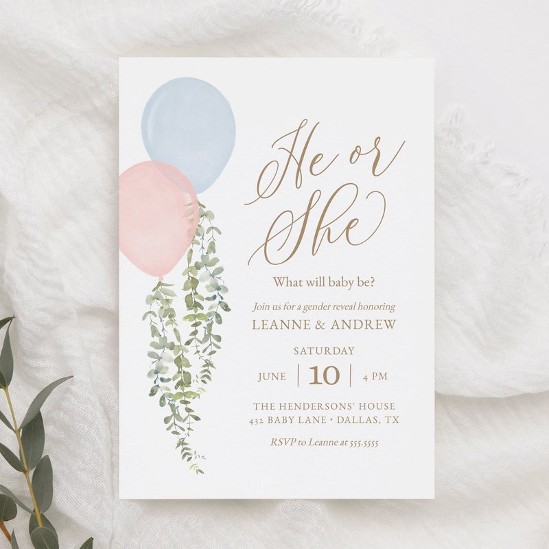 Gender Reveal Invite - Etsy