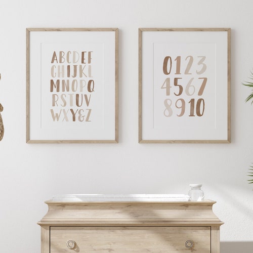 Pastel Alphabet and Numbers Posters ABC Print Printable - Etsy
