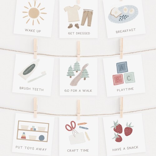 Visual Schedule Kids Daily Routine Chart 85 Cards Chores - Etsy