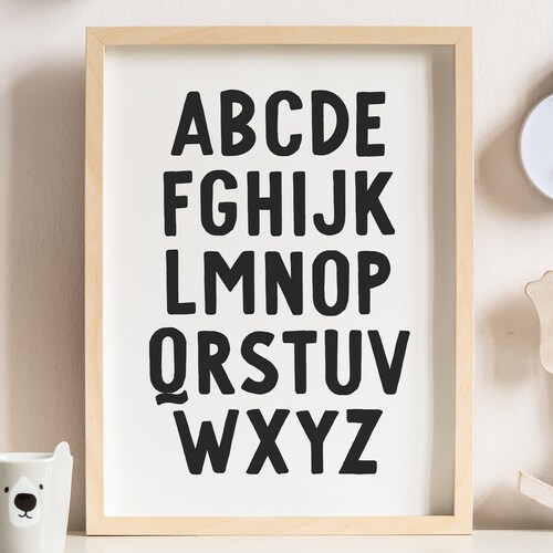 Neutral Alphabet Poster ABC Print Printable Educational Wall - Etsy