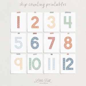 Rainbow Skip Counting Posters, Rainbow Classroom Decor, Educational ...