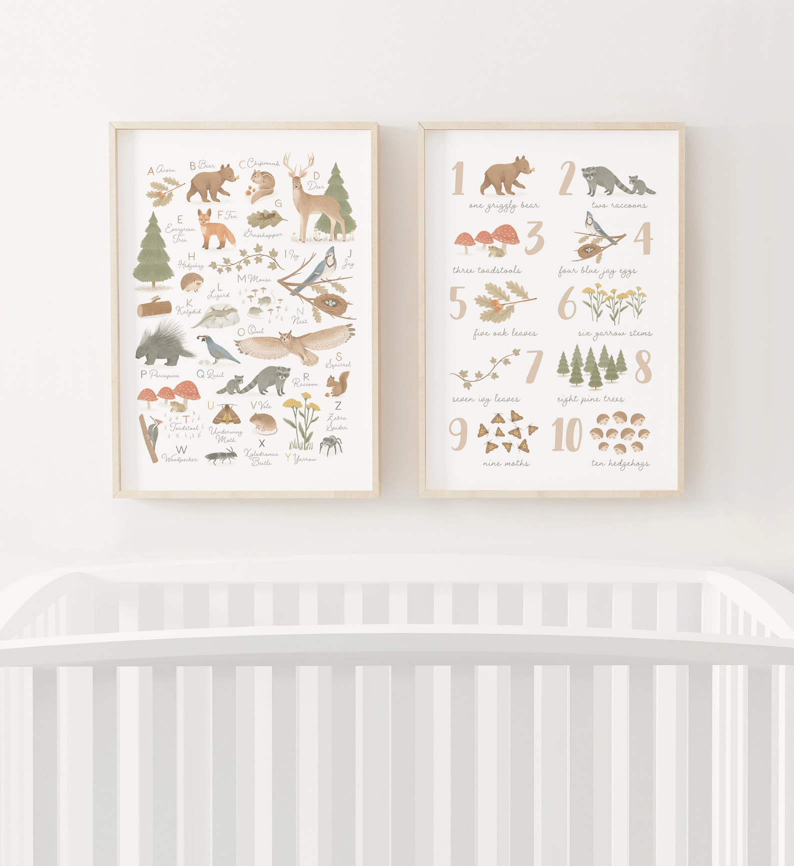 Woodland Alphabet Poster Woodland Alphabet and Numbers - Etsy