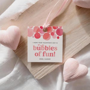 Bubbles Valentine Tag Template, Kids Bubble Valentines Card, Bubbles of ...
