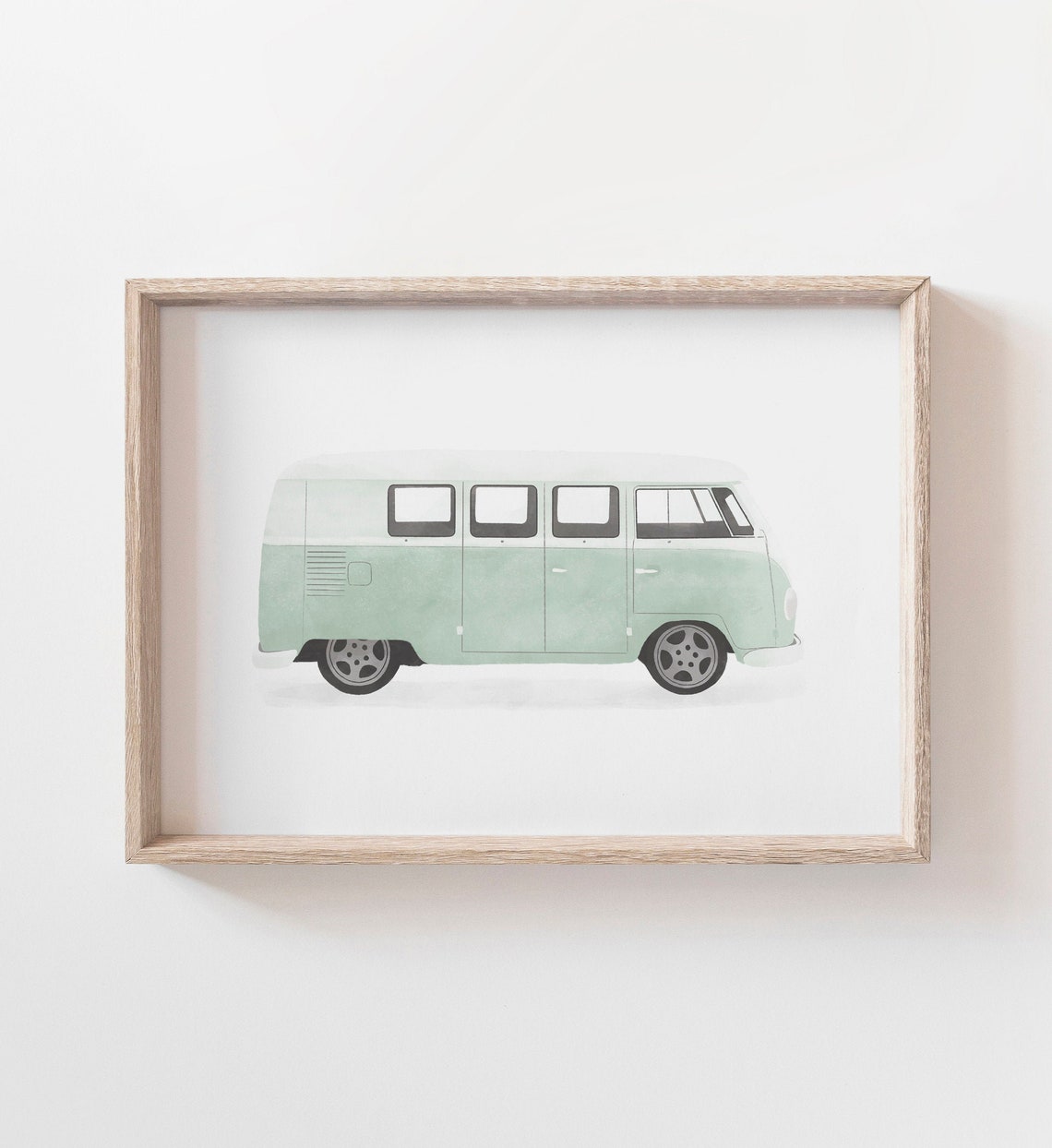 Mint Green Retro Van Print Printable Wall Art Beach Nursery - Etsy