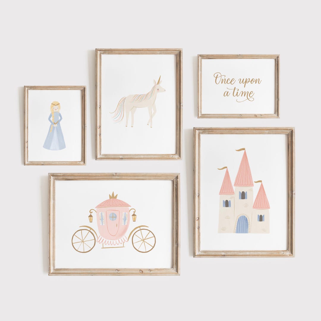 Princess Wall Art, Printable Princess Nursery Decor, Princess Gallery ...