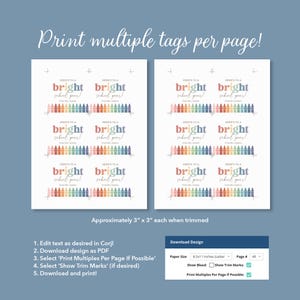 Bright School Year First Day of School Tag Template, Printable Rainbow ...