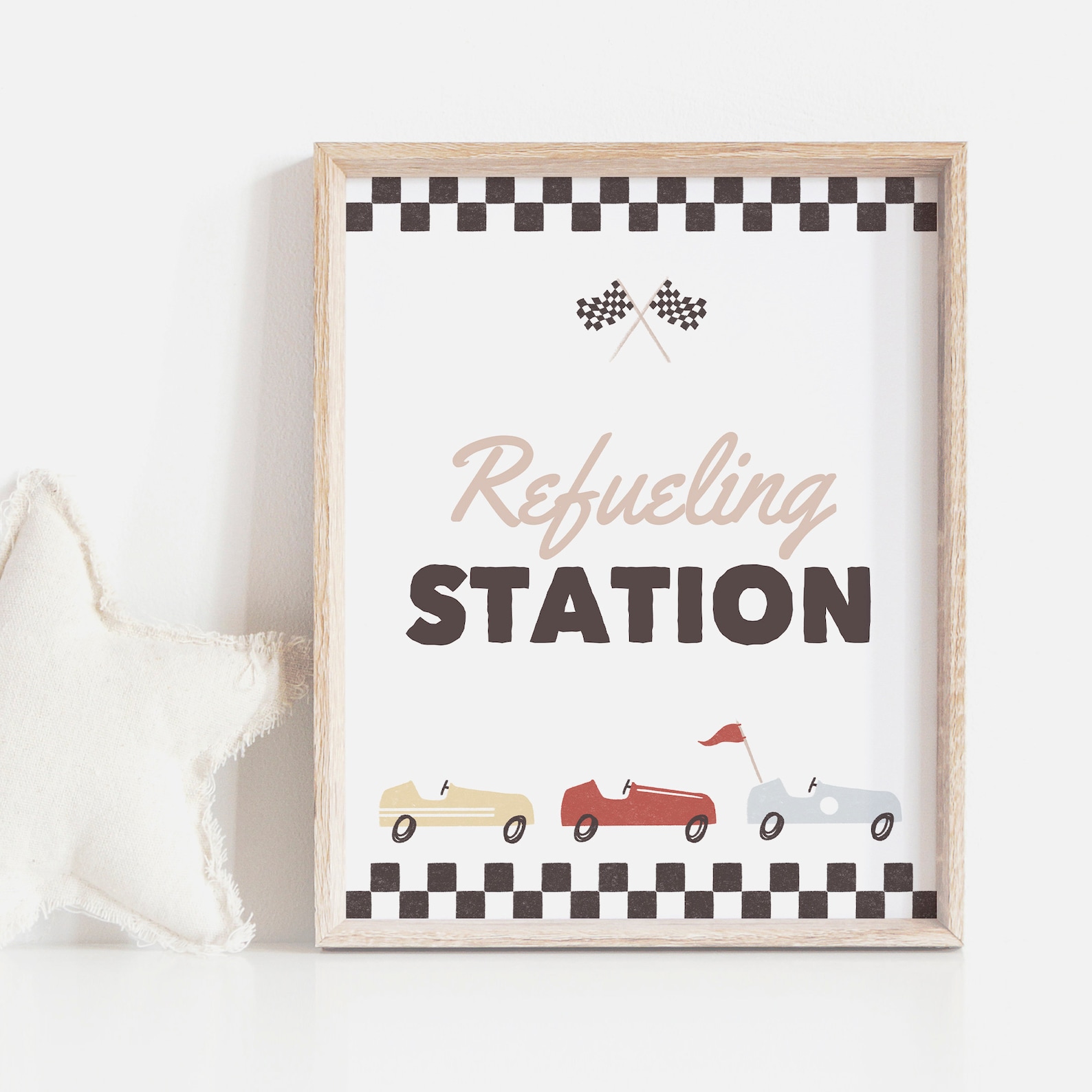 Race Car Birthday Party Refueling Station Sign, Printable Two Fast ...