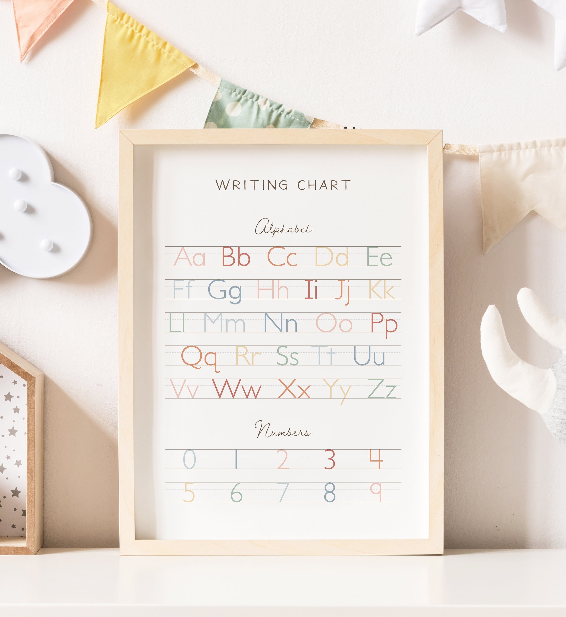 Rainbow Alphabet Poster, Handwriting Chart Print, Educational PRINTABLE ...