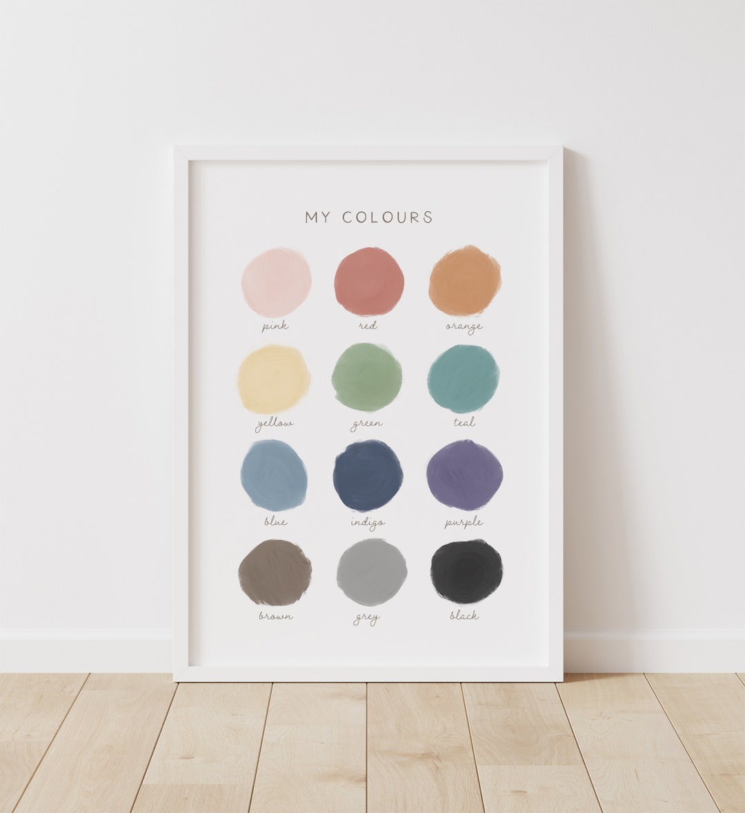 Educational Colours Poster, Printable Colours Wall Art, Montessori ...