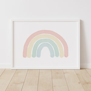 Pastel Rainbow Print, Rainbow Nursery Decor, Printable Rainbow Wall Art ...