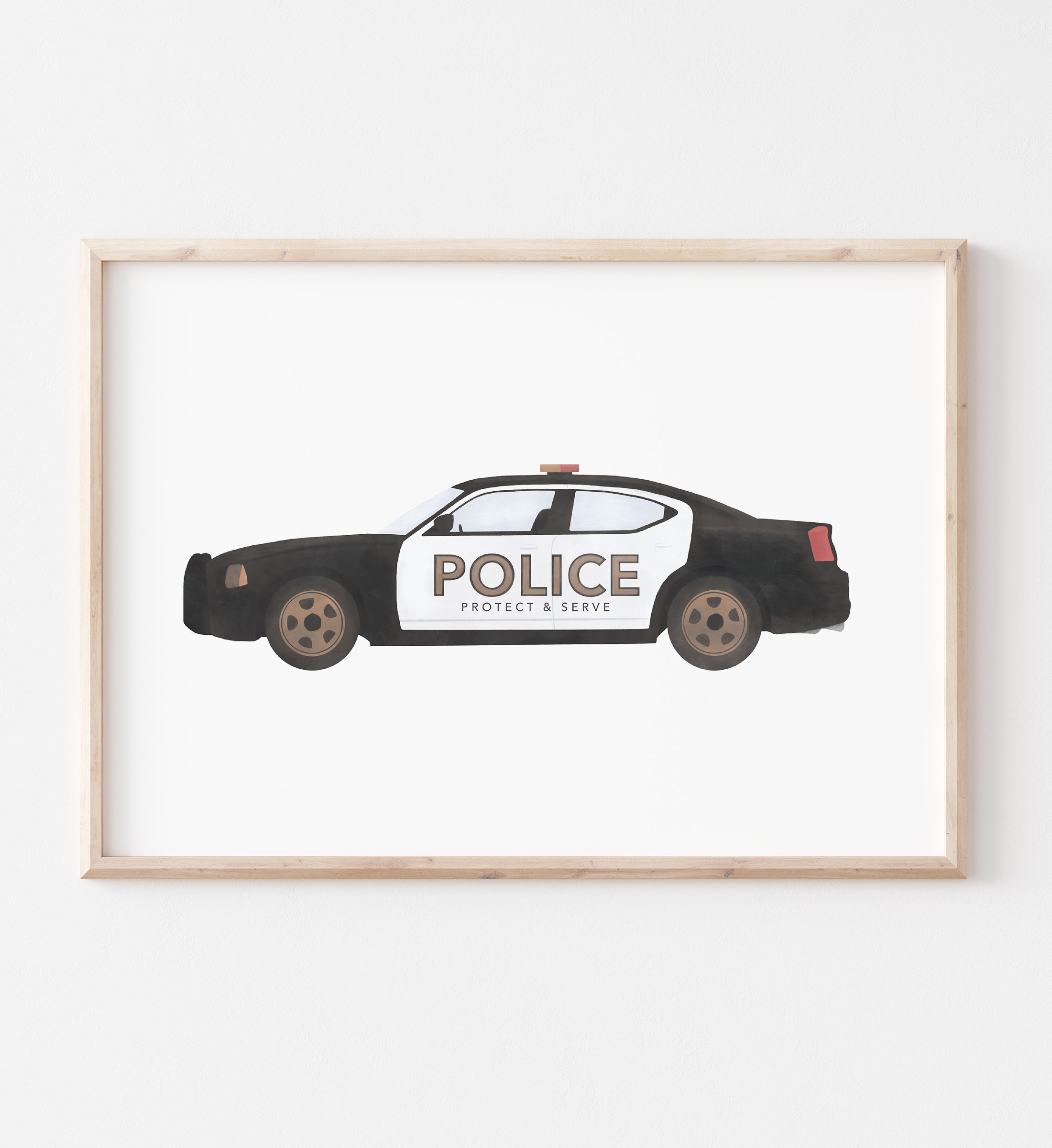 Police Car Print Cop Car Print Printable Wall Art Emergency | Etsy
