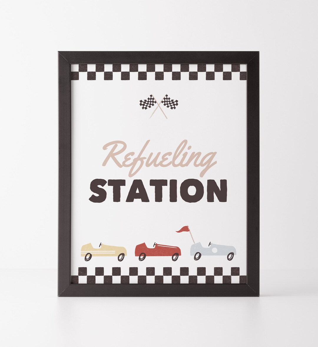 Race Car Birthday Party Refueling Station Sign, Printable Two Fast ...