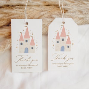 Editable Princess Birthday Favor Tag Template, Printable Princess ...