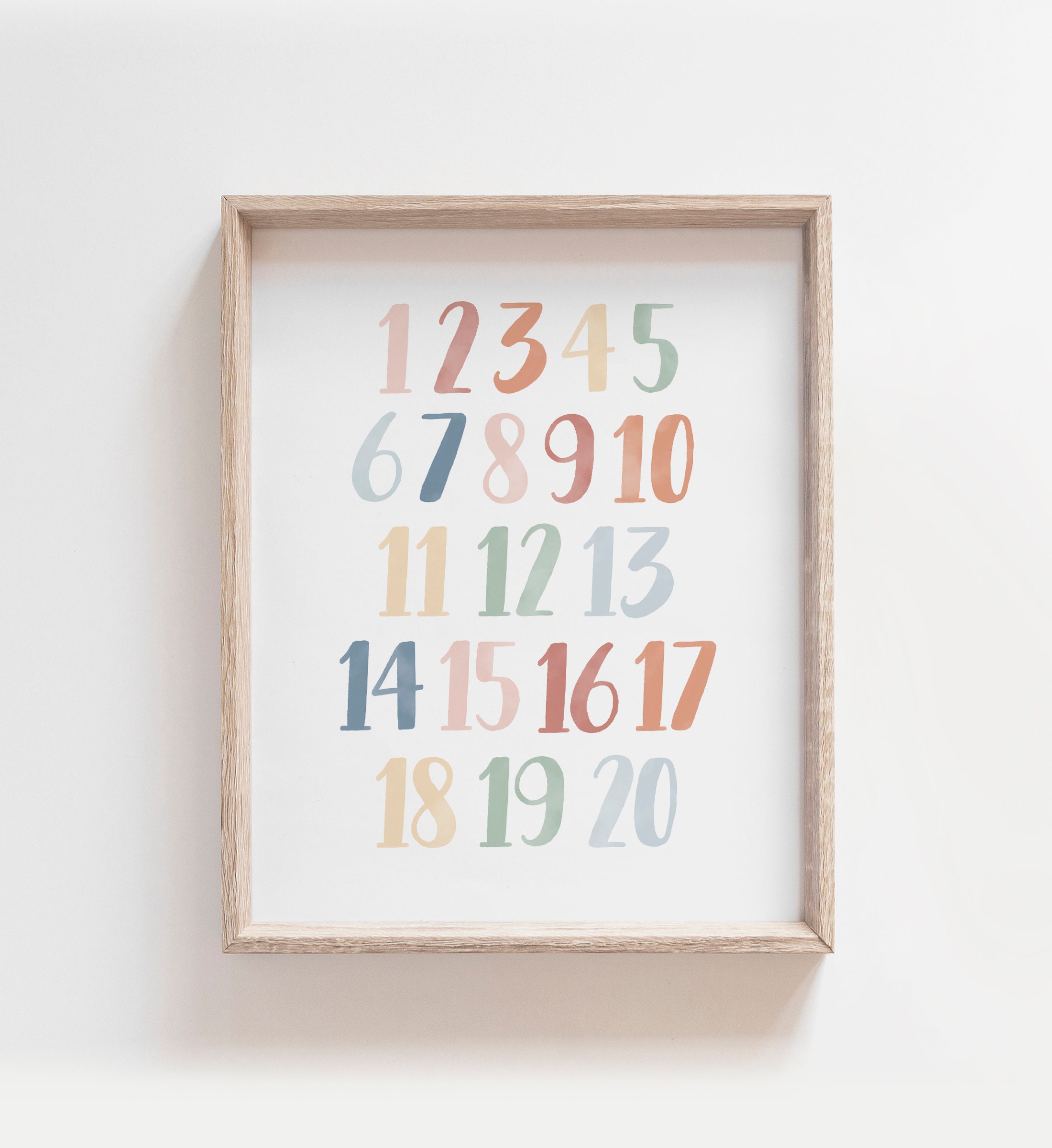 Rainbow Numbers Poster, Numbers 1-20 Print, PRINTABLE Educational Wall ...