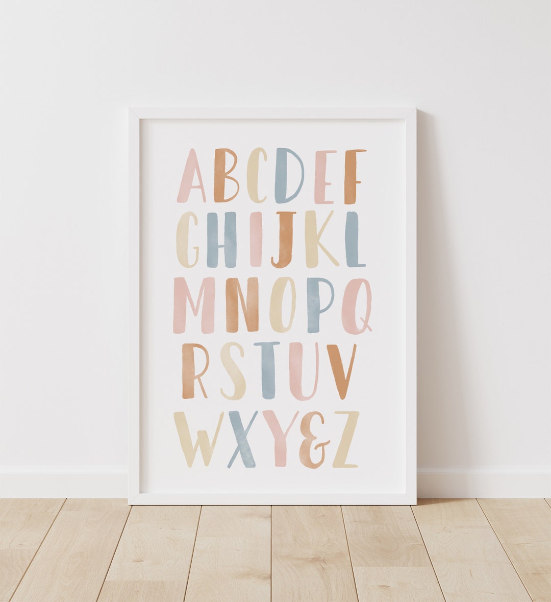 Neutral Alphabet Poster, ABC Print, Printable Educational Wall Art ...
