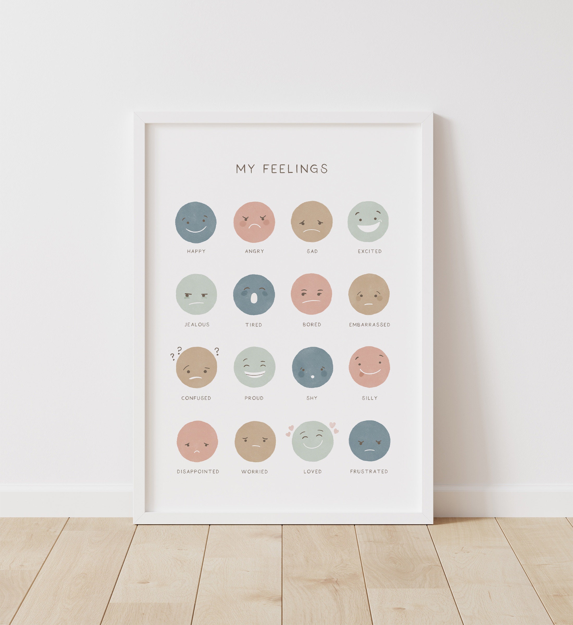 Pastel Feelings Chart Emotions Print PRINTABLE Wall Art - Etsy Ireland