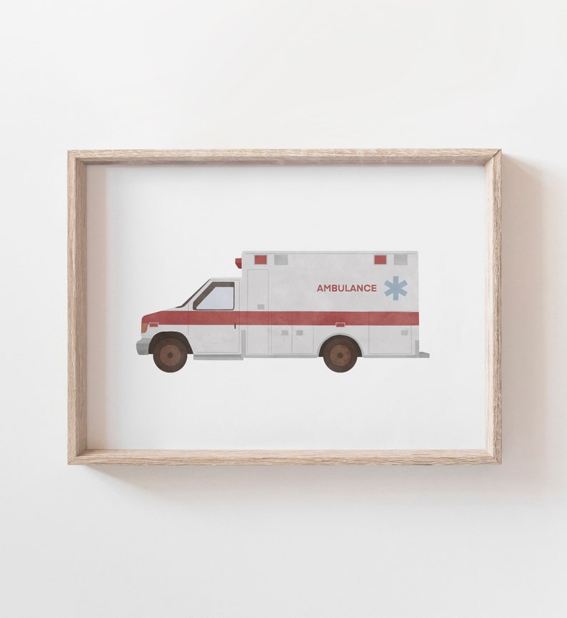 Ambulance Print Printable Ambulance Wall Art Emergency - Etsy