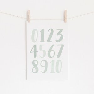 Mint Green Alphabet and Numbers Set of 2 Prints, Printable Educational ...