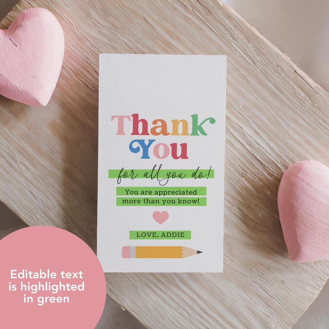 Rainbow Teacher Appreciation Week Tag Template, Printable Thank You for ...