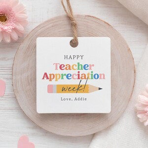 Rainbow Teacher Appreciation Week Tag Template, Printable Thank You ...