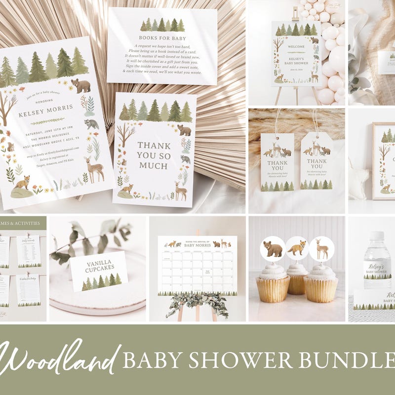 Woodland Baby Shower Printables - Etsy