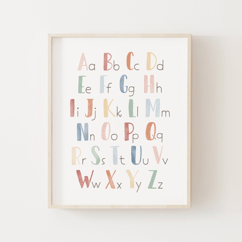 Rainbow Alphabet Poster, ABC Print Designed & Sold By Bevan Cummin