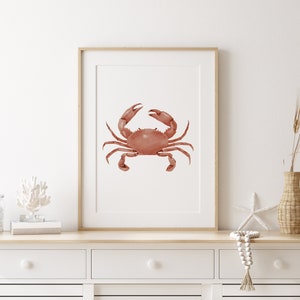 Crab Print, Beach Nursery Decor, Crab Wall Art, PRINTABLE Watercolor ...