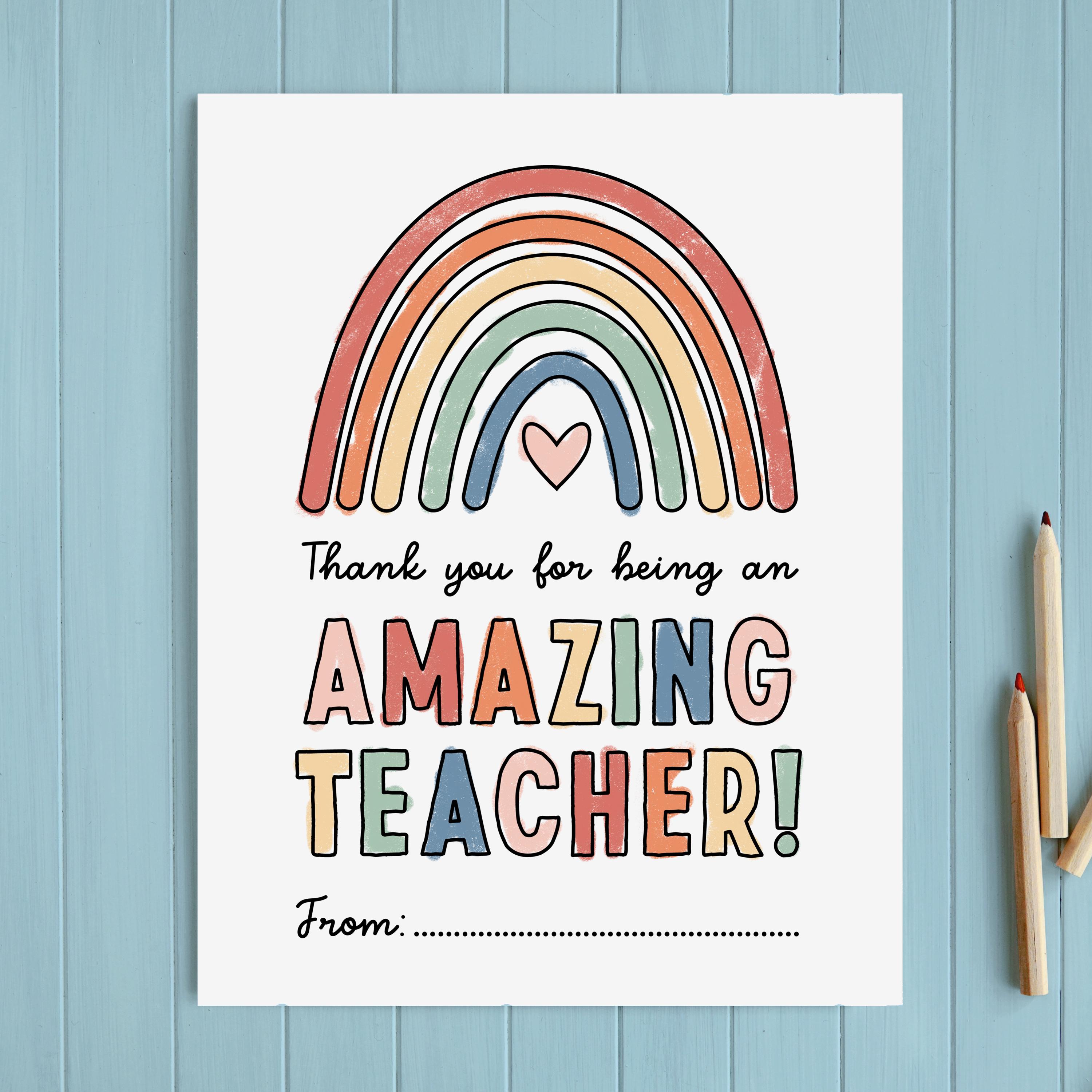 Printable Rainbow Teacher Appreciation Week Coloring Page, School ...