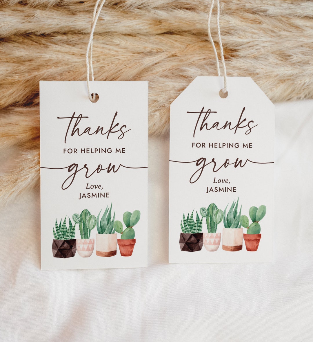 Editable Cactus Teacher Appreciation Tag Template, Thank You for ...