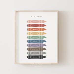 Educational Colors Poster, Crayon Colors Print, Printable Wall Art ...